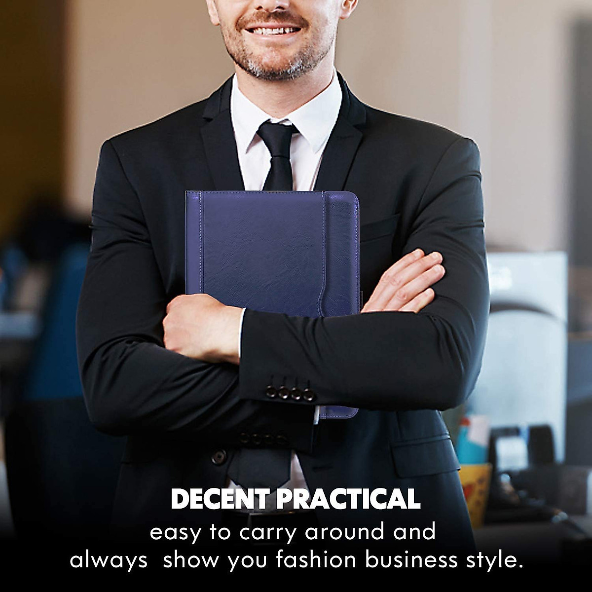 ZoneFoker for Samsung Galaxy Tab A7 10.4 2020 Case, Business Leather Cover, Multi-Angle Viewing Folio Stand Case with Pen Holder Pocket for Galaxy Tab A 7 10.4 SM-T500/T505/T507-(Blue)