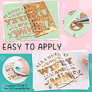 VINYL FROG Matte Metallic Heat Transfer Vinyl Roll 12" x6ft Metallic Satin HTV Vinyl - Copper Pearlescent Iron on Vinyl for T-Shirts, Heat Press Vinyl for DIY Craft Designs