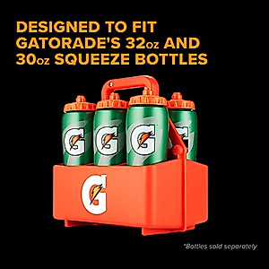 Gatorade 6ct Squeeze Bottle Carrier, Team Equipment, Bottle Caddy, Bottle Holder, Bottles Not Included, Orange