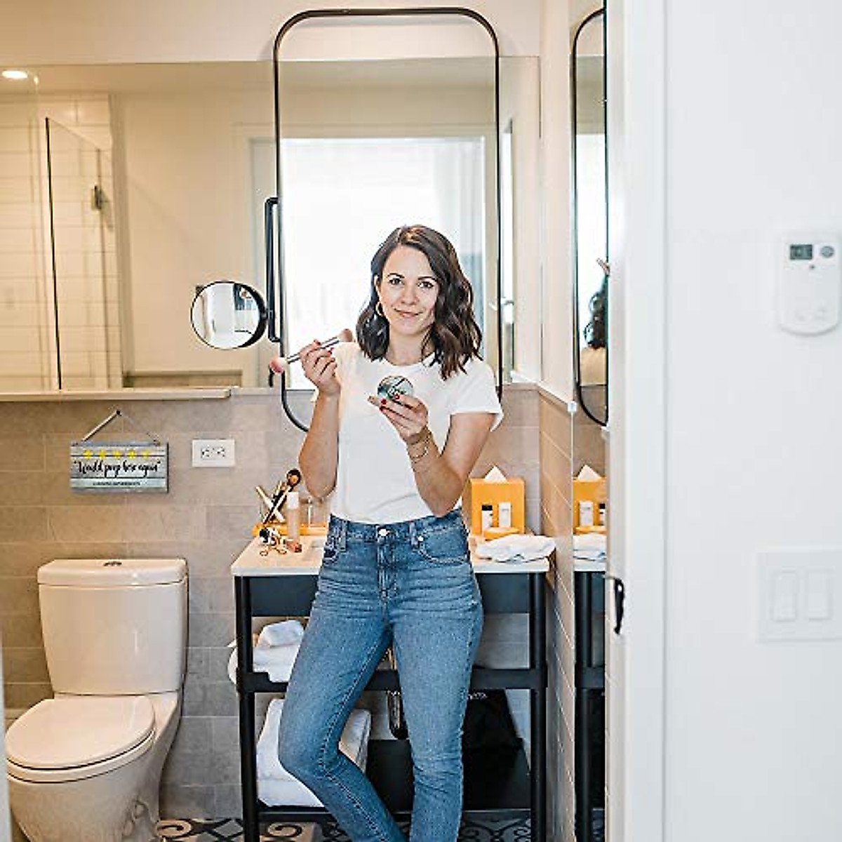 Funny Bathroom Sign Rustic Bathroom Decor Wall Arts - 4.5 Stars Would Poop Here Again - Amazing Experience - Farmhouse Guest Bathroom Wall Picture Decor 11.5" by 6"