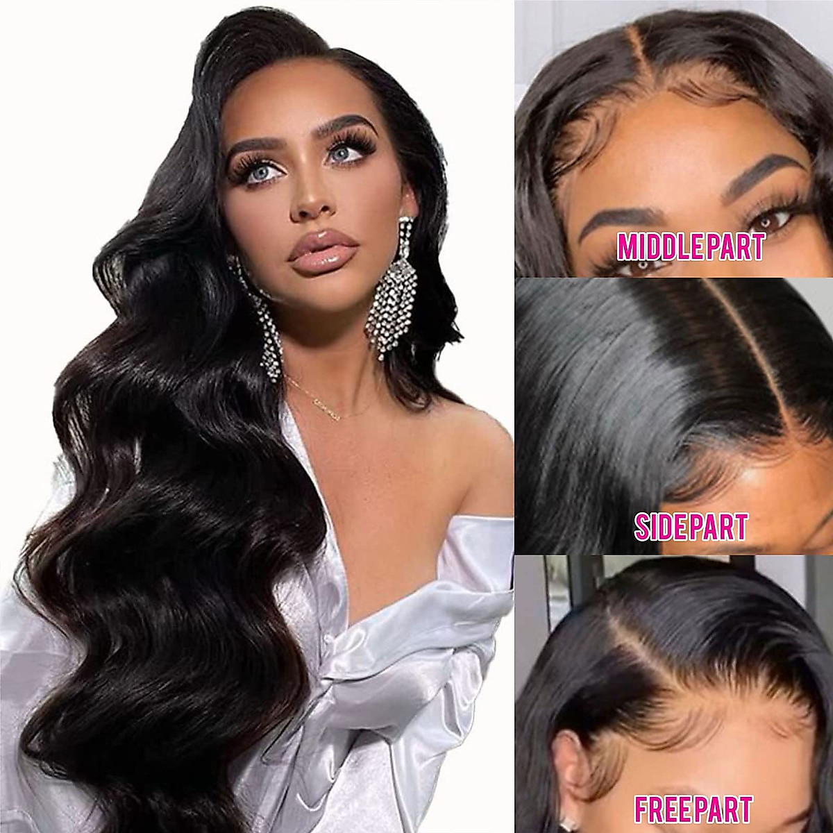 Aaliweya 5x5 HD Lace Closure Wigs Human Hair Body Wave 5x5 Transparent Lace Front Wig for Women 150 density Lace Closure Wig Pre Plucked with Baby Hair Soft and Smooth Natural Black Color 22inch
