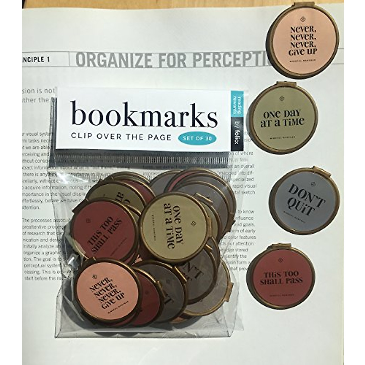 Folio Mantra Quote Bulk Bookmarks Set of 30- Motivational Inspirational & Affirmation Bookmarks Teens Students & Kids -Perfect Gifts - School Student Incentives – Motivational Business