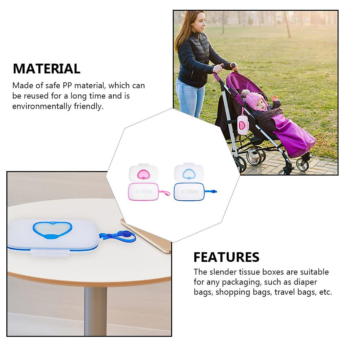 Wet Tissue Box Cover 2pcs Baby Wipes Dispenser Travel Wipes Case Outdoor Infant Holder Practical Baby Wipes Storage Box Wet Tissue Box for Travel Home Office Cars Wipes Dispenser