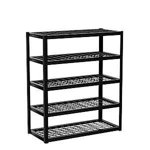 REIBII 48''W Garage Shelving 2500LBS Storage Shelves Heavy Duty Garage Shelves 5 Tier Adjustable Metal Shelves for Garage Storage Rack Heavy Duty Shelving Industrial Utility Shelf,48''W X 72''H X18''D
