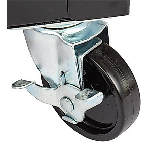 JEGS Heavy-Duty Tool Box Cart | 220 LBS Capacity | Uses Four 4” Caster Wheels | Includes 2 Keyes and 6 Drawer Liners | Black with JEGS Logo | 2 Locking Drawers | Sliding Top