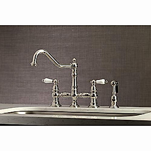 Kingston Brass KS3276PLBS Restoration Bridge Kitchen Faucet, Polished Nickel