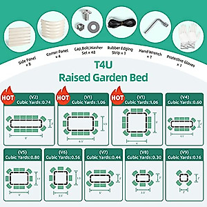 T4U Raised Garden Bed,17" Tall 8ft X 2ft Zinc-Aluminum-Magnesium Stainless Steel Durable Metal Planter Box, Easy to Install, Outdoor Planter Garden Bed for Vegetables Flowers Fruits etc
