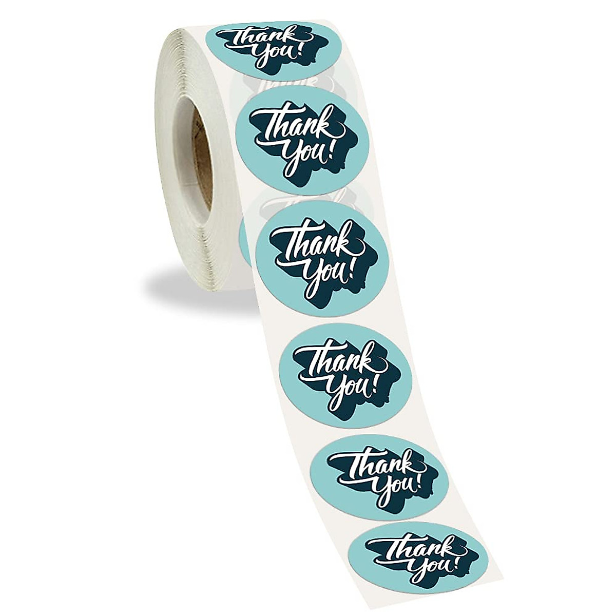 Thank You Stickers, 1.5" Thank You Stickers Roll for Small Business, Decorative Sealing Stickers for Envelope, Gifts, Boxes, Bags, Packaging, Holiday, 500 Pieces Each Roll Blue