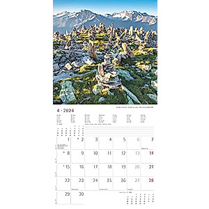 Alpen 2024 - Brochure Calendar 30 x 30 cm (30 x 60 Open) - Calendar with Space for Notes - The Alps - Picture Calendar - Wall Planner - Nature Calendar