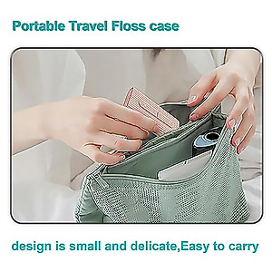 Portable Dental Floss Dispenser 2 Case,Holy Rose Portable Floss Picks Case with Adult Floss Sticks 80 Count,Flossers Toothpicks Case Perfect for Home,Travel Cleaning Teeth Oral Care Best Tool(Pink)