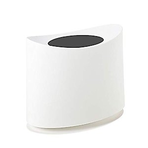 ZHANGJINYISHOP2016 Trash Garbage Can Double-Layer Trash Can, 10L Plastic Fashion Office Waste Paper Basket with Sturdy Plastic Liner, Oval Shape Trash Can Waste Bin (Color : White)