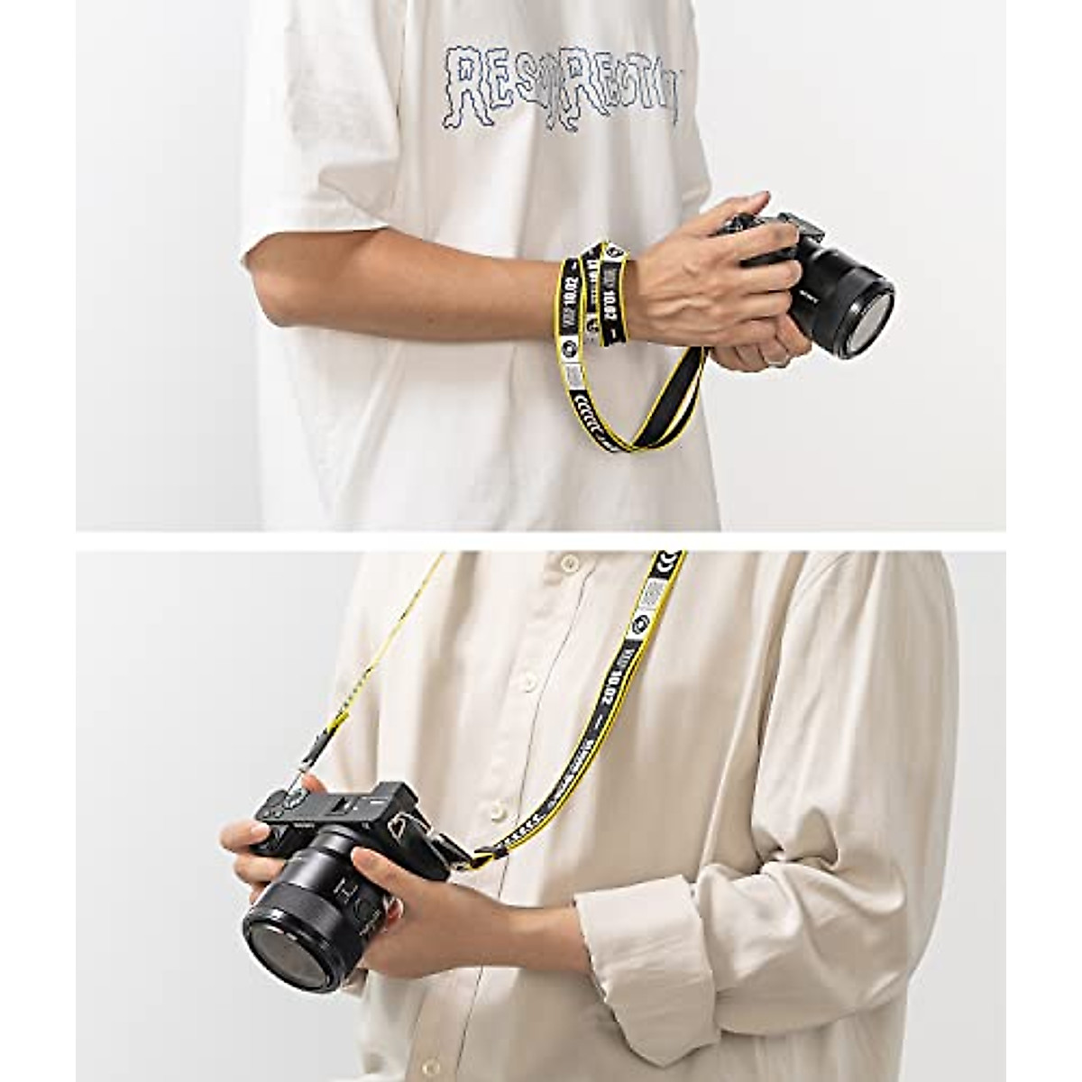 Ringke Shoulder Strap [Phone Lanyard] Designed for Camera Strap and Phone Strap, Adjustable Sturdy Universal Crossbody Strap Compatible with Camera and Phone Case - Ticket Band Black