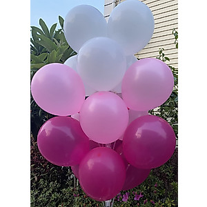 JODIDI 60 Pcs 12 Inch Latex Balloons in Rose Red, Pink and White - Perfect for Valentine's Day, Romantic Dates, Girl's Birthday, Graduation, Wedding, and Baby Shower Party Balloons Decorations