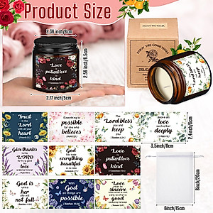 Landhoow 30 Pcs Christian Gifts for Women, 10 Pcs Scented Religious Bible Candles 10 Pcs Floral Verses Cards and 10 Pcs White Organza Bag for Women Christmas Birthday Wedding Party Gift Supplies Favor