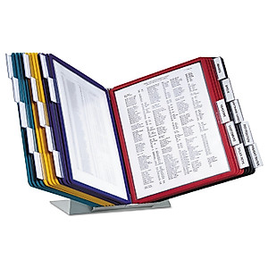 DURABLE VARIO 20-Panel Desktop Reference System, Assorted Color Borders (536100) , Black