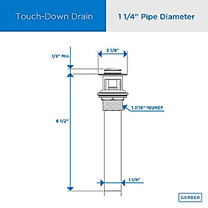 Danze DA505918BN 1-1/4-Inch Touch Down Drain