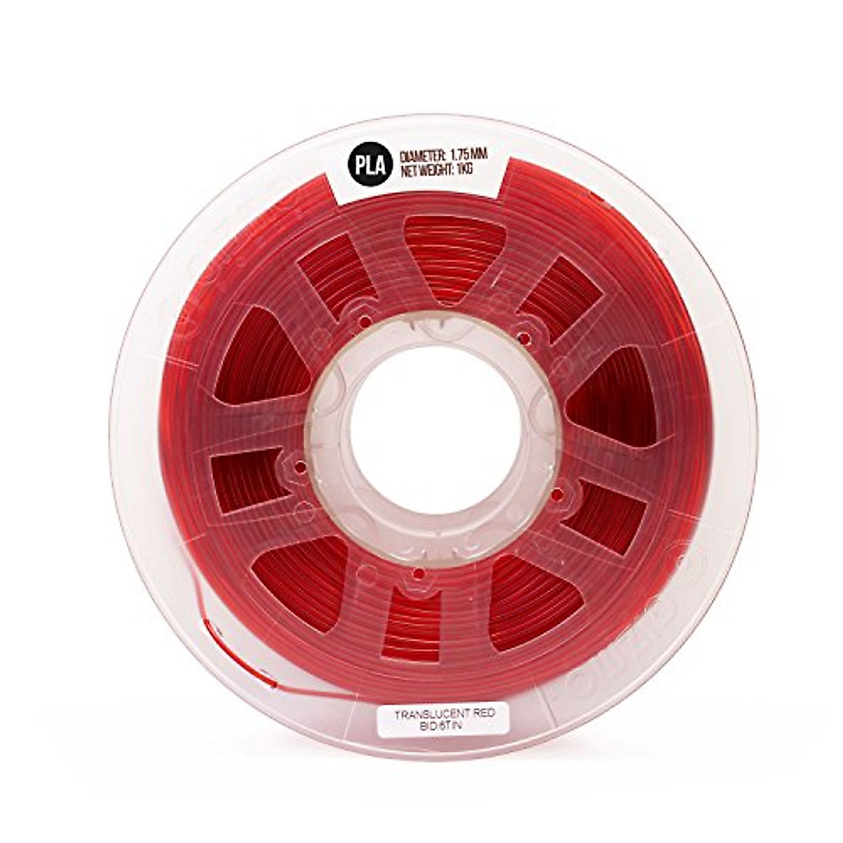 Gizmo Dorks 1.75mm PLA Filament 1kg / 2.2lb for 3D Printers, Translucent Red