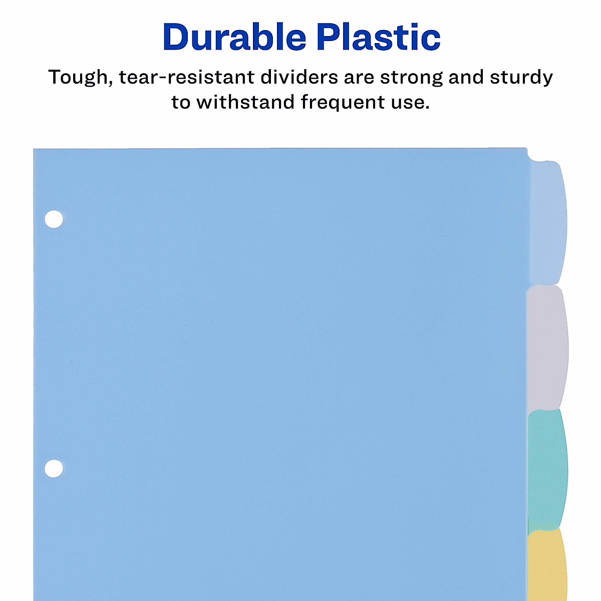 Avery 8-Tab Plastic Binder Dividers, Write & Erase Multicolor Big Tabs, 1 Set (16171),Translucent Multicolor
