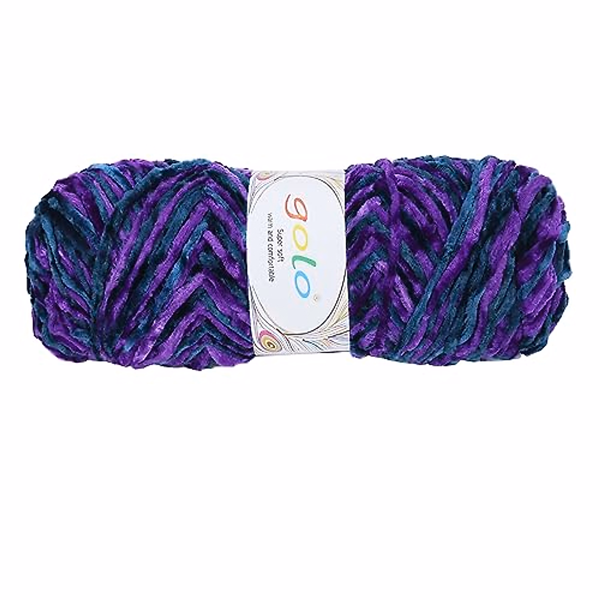 olo Chenille Yarn for Baby Blanket 3.5 oz Chenille Yarn for Hand Knitting, Purple -Blue-21