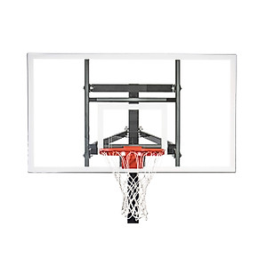 Goalsetter MVP 72" Glass In-Ground Height Adjustable Basketball Hoop System with Collegiate Breakaway Rim