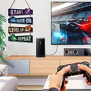 KAIRNE Video Gamer Room Sign,Gaming room Decor For Boys Room set of 4(12x4inch) Gamer Room Accessories,Inspirational Fashion Gaming Posters Door Sign for Teenage Boy Man Cave Gaming Room Decor