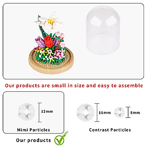 600+PCS Lily Flowers Bonsai Tree Blocks Kit,Romantic Immortal Flower Bouquet Building Blocks with a Transparent Display Box, Ideas for 6+ Kids or Adults