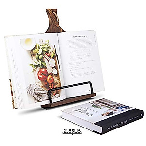 VYNOPA Wood Cookbook Stand Adjustable Recipe Book iPad Rustic Holder Thanksgiving Day Christmas Gift for Grandma, Mother, Women