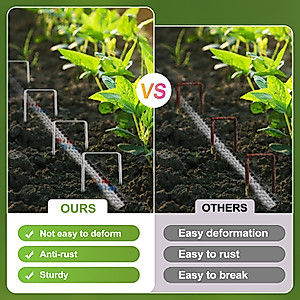 30 Pcs Galvanized Landscape Staples Metal Garden Stakes Heavy Duty for Ground Cover, U-Shaped Pins Yard Stakes Weed Barrier Fabric, Garden Hose, Drip Irrigation, 1.6 inch*(6 inch+4 inch)