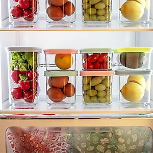 PrepCube Food Storge Continer with Silicon Lid Airtight -3PC Set, BPA-Free, Stackable Freezer Storge, Leftovers Storge, Prep Meal Storge, Kitchen and Pantry Organization Leakproof