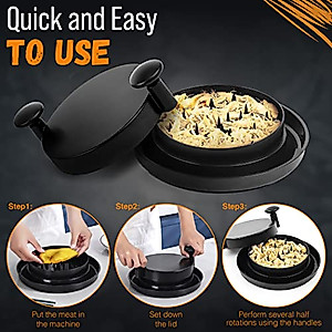 Vegetable & Meat Shredder Tool - 10'' Manual Pork or Chicken Shredder Machine with Locking Handles - Kitchen Accessory for Cooking and Food Preparation, DAS1, 9.8 in x 9.8 in x 3.14 in