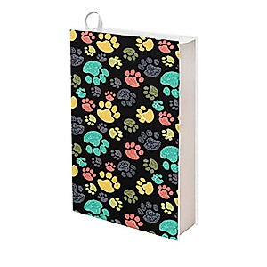Tongluoye Colorful Dog Paws Book Cover for Girls Trendy Book Sleeve Protector Suitable for Most 9-11 Inch Books Elegant Book Covers for Paperback Hardcover Stretchable Book Pouch with Medium Size