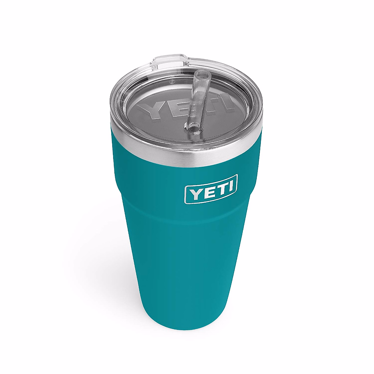 YETI Rambler 26 oz Straw Cup, Vacuum Insulated, Stainless Steel with Straw Lid, Aquifer Blue