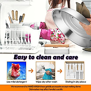 Griddle Accessories Kit of 19, HaSteeL Stainless Steel Teppanyaki Spatula Tools Set, Heavy Duty Metal Spatula, Melting Dome, Burger Press for Grilling Camping Cooking Indoor & Outdoor, Easy to Clean