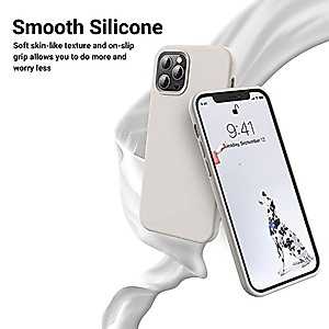 OTOFLY Compatible with iPhone 12 Pro Max Case 6.7 inch(2020),[Silky and Soft Touch Series] Premium Soft Liquid Silicone Rubber Full-Body Protective Bumper Case for iPhone 12 Pro Max (Stone)