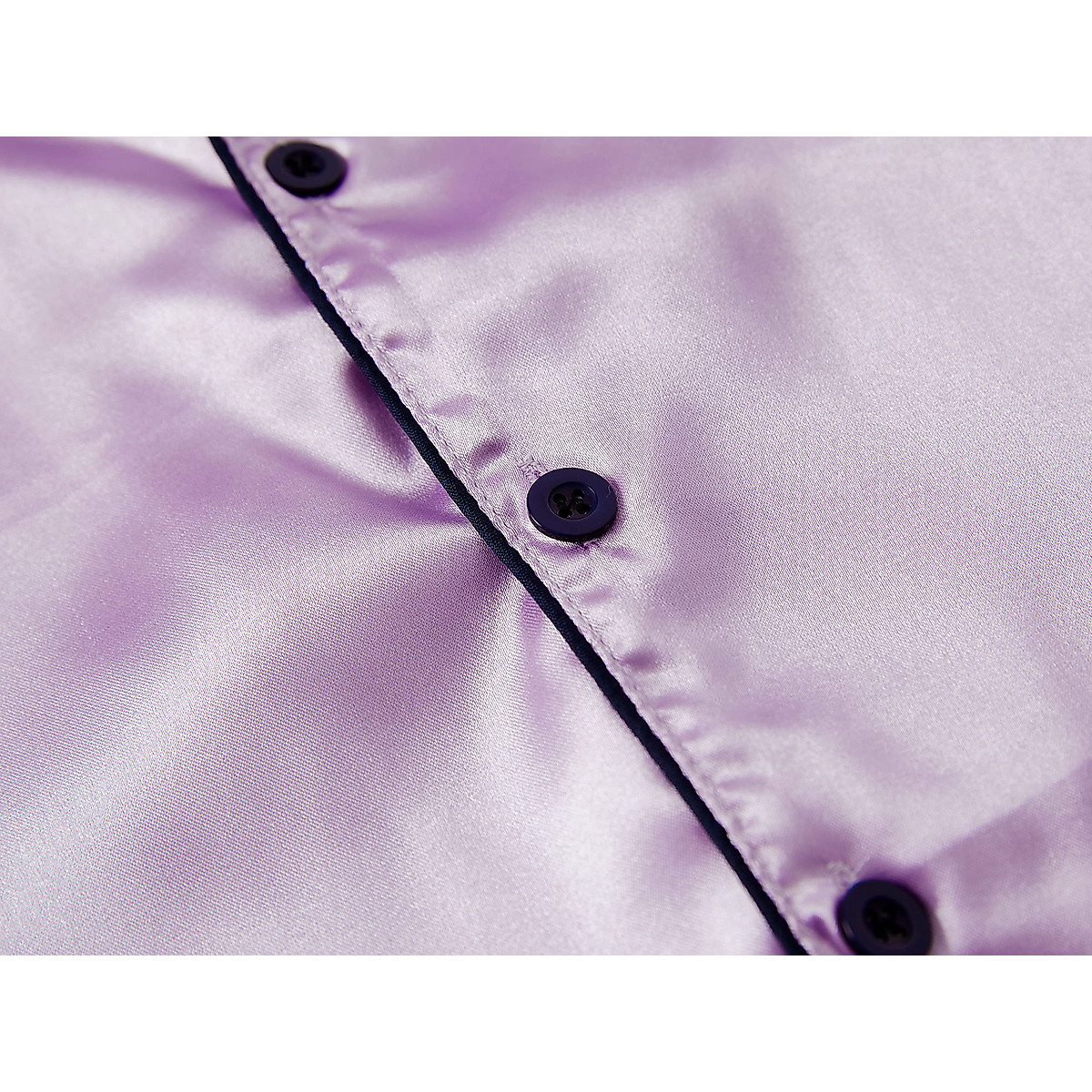 Topgal Little & Big Girls Pajama Set Size 8 - Lilac Satin Silky Cute Summer Short Sleeve & Pants Outfit