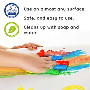 U.S. Art Supply 18 Color Children's Washable Tempera Paint Set - 2 Ounce Wide Mouth Bottles for Arts, Crafts and Posters