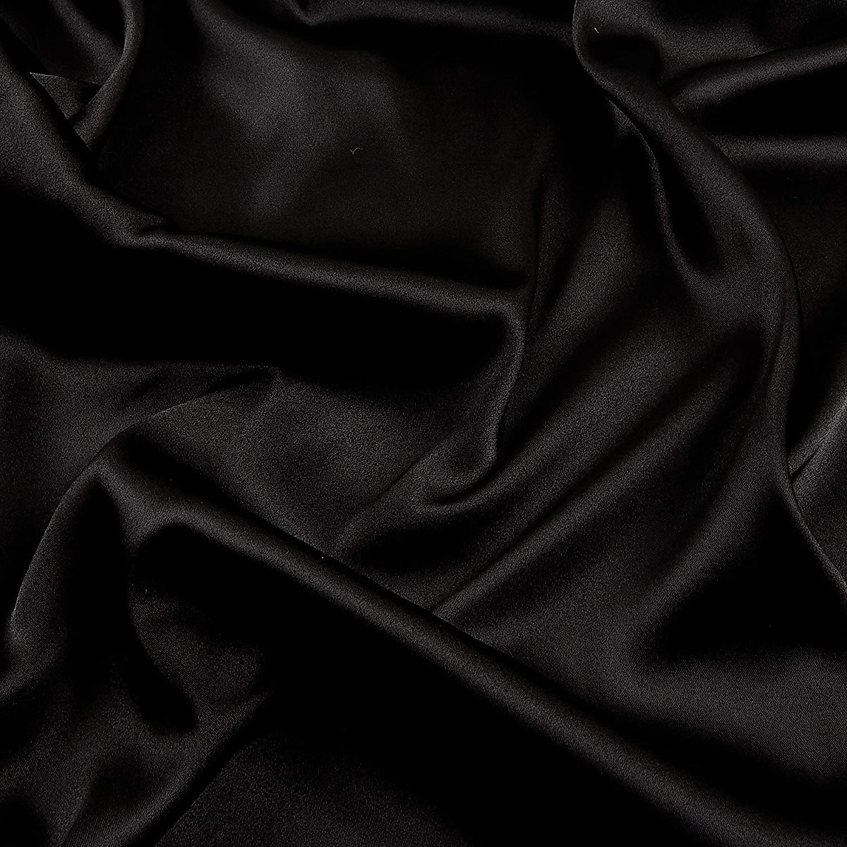 60" Black Charmeuse Satin Fabric by The Yard for Wedding, Decor, Costumes, Apparel