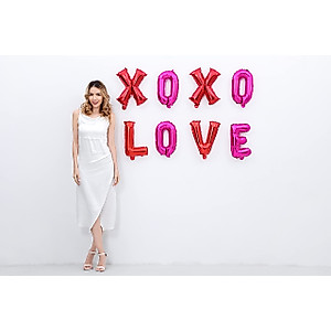 16 Inch XOXO LOVE Letters Pink Red Foil Balloons (XOXOLOVE)