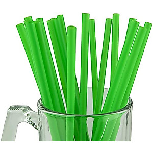 Just Straws Neon Green 7 3/4 inch Platic Disposable Drinking Straws(green, 250)