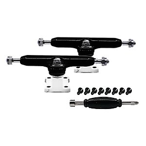 Teak Tuning Prodigy Fingerboard Trucks with Upgraded Lock Nuts, Penguin Colorway - 32mm Wide - Professional Shape, Appearance & Components - Includes Pro Duro 61A Bubble Bushings in Teak Teal
