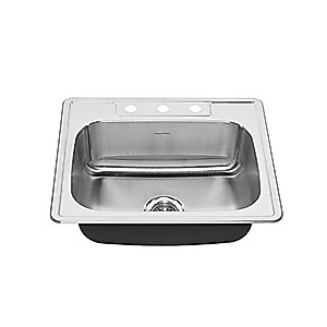 American Standard 22SB.6252283S.075 Colony Top Mount ADA 25x22 Single Bowl Stainless Steel 3-Hole Kitchen Sink