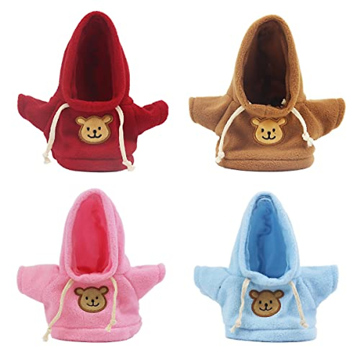 4pcs Chicken Costume for Hens Shirt with Hat,Pet Chicken Clothes Warm Cartoon Hoodies Coop Cage Accessories Toys for Parrot Duck