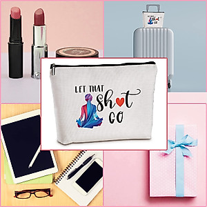 Wlesinzt Yoga Gifts for Women Zipper Travel Makeup Bag Yoga Accessories Yoga Gift for Yoga Instructor Funny Meditation Yoga Gifts Zen Gifts for Daughter Sister for Birthday Christmas Unique Gifts