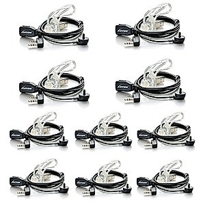 Walkie Talkie Earpiece with Mic for BaoFeng Radio Retevis Headset for Baofeng UV-5R BF-888S Arcshell Retevis H-777 RT21 RT22 Kenwood 2 Way Radio by LUITON (10 Pack)