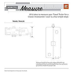 Classic Accessories Over Drive PermaPRO Travel Trailer Cover, Fits 24' - 27' RVs, Camper RV Cover, Customizable Fit, Water-Resistant, All Season Protection for Motorhome, Grey