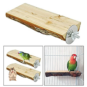 Natural Wooden Bird Perch Stand, Multi-Branch Hanging Perch Platform for Parrots, Cockatiels, Conures, Macaws, 7-8cm 15cm