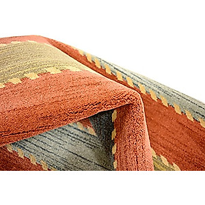Unique Loom Fars Collection Area Rug - Monterey (8' Round, Multi/ Rust Red)