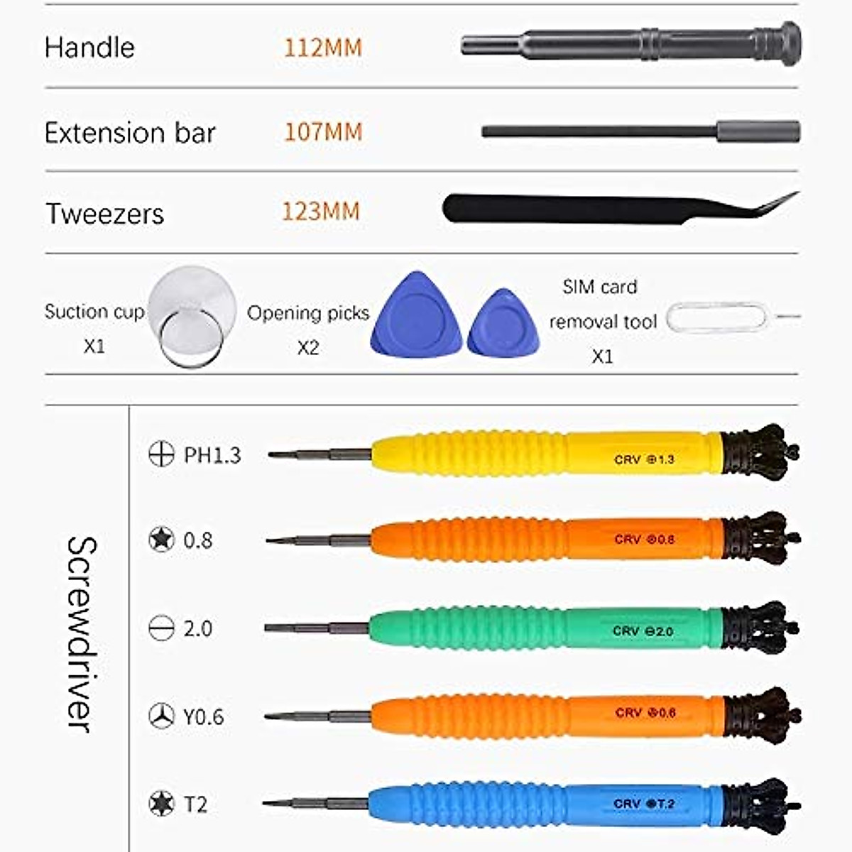 TKFDC Screwdriver Set 45 in 1 Torx Hex Screwdriver Tools Bit Set Precision Disassembly and Repair Tool Set