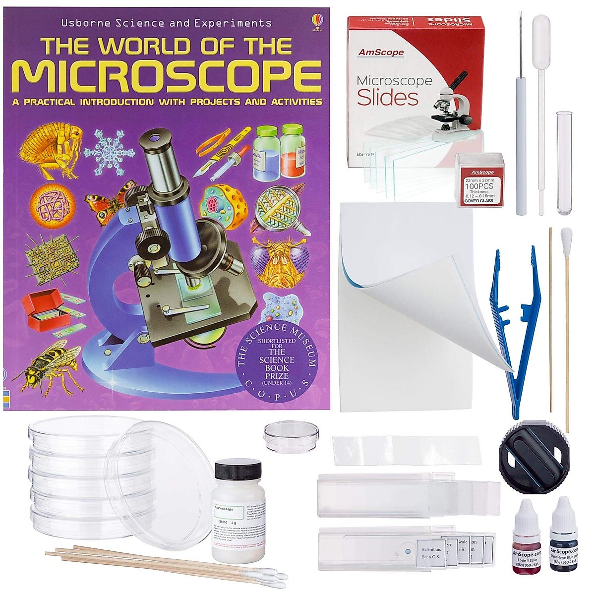 AmScope - Compound Microscope Accessory and Book Kit: Preparation and Culturing - AK-MSP02