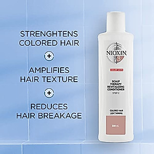 Nioxin System 3 Scalp Therapy Conditioner, Color Treated Hair with Light Thinning, 33.8 oz